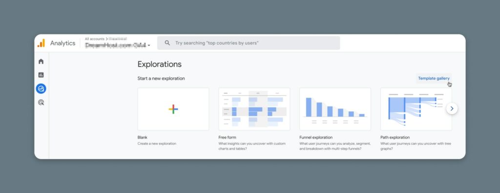 GA4 Explorations Template Gallery - DreamHost