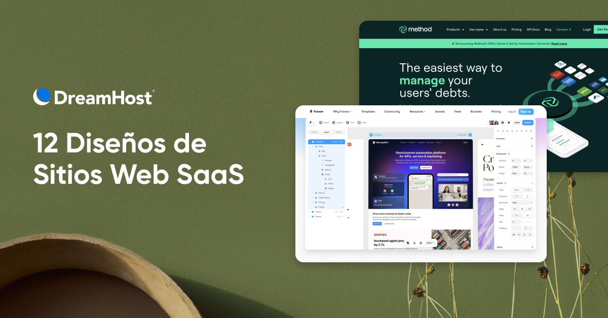 Excelentes Diseños de Sitios Web SaaS - DreamHost