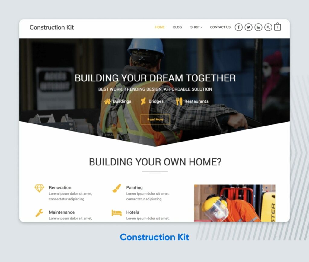Top Construction WordPress Themes Clients Love - DreamHost