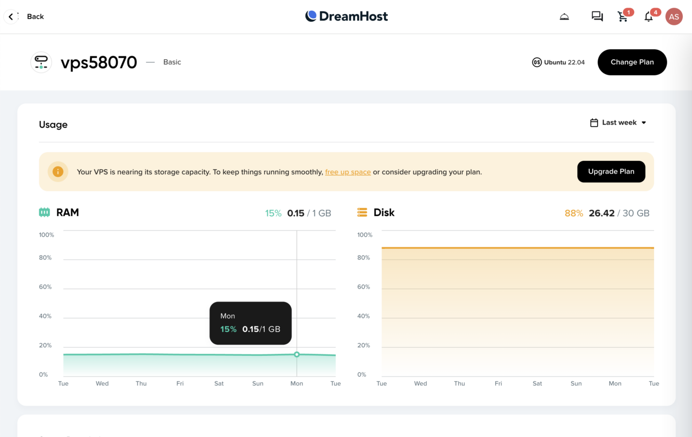Introducing the Server Dashboard, Now Available with VPS & MySQL VPS ...